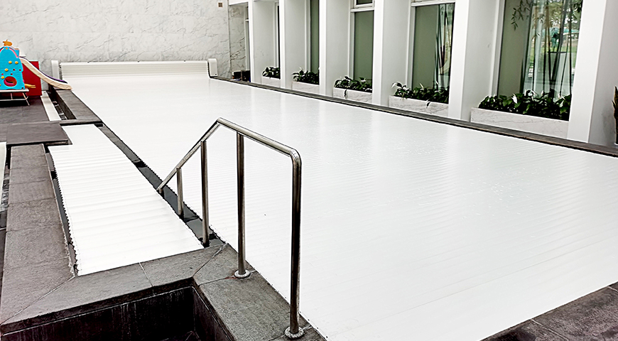 BOREE Floating Slatted Pool Cover System Case in Qingdao